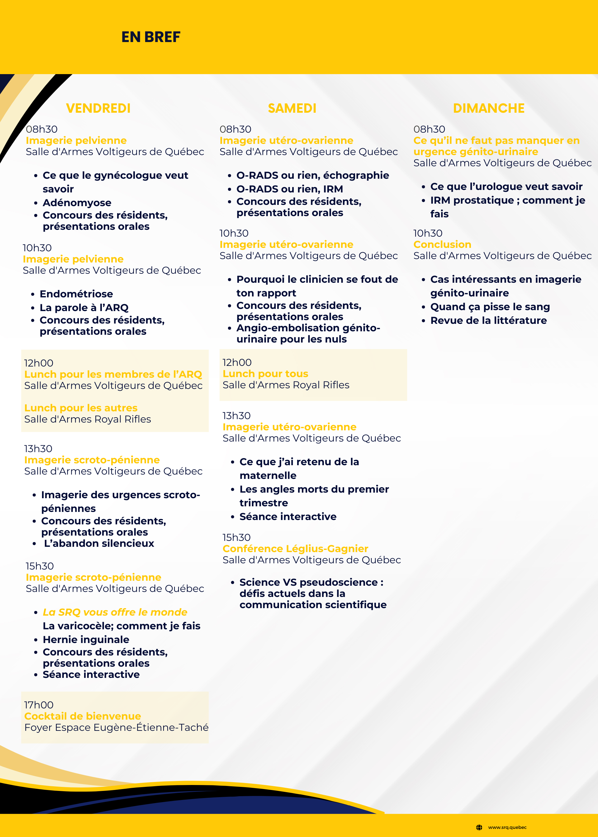 Programme scientifique – Société de radiologie du Québec